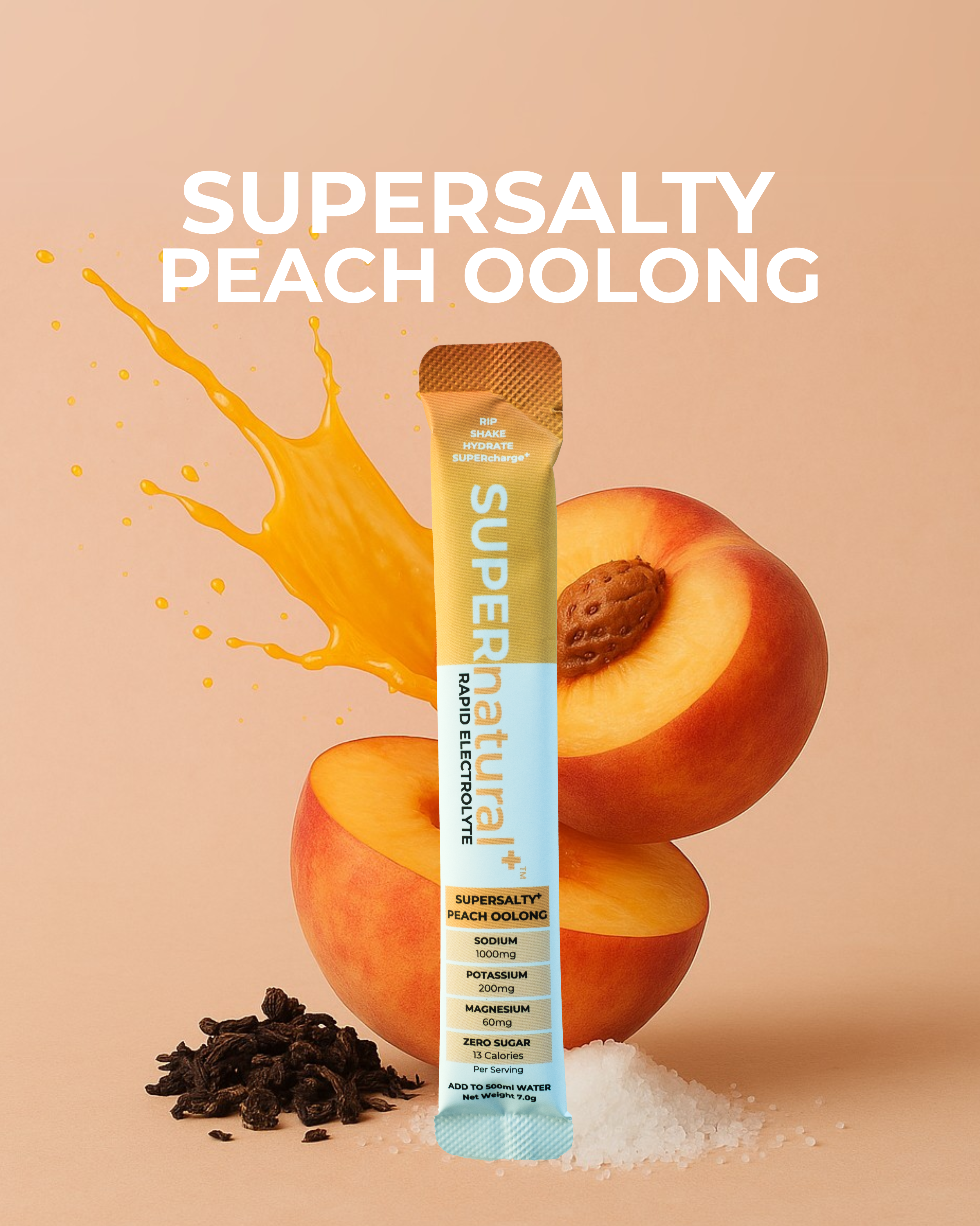 SUPERsalty Electrolyte Sachet | Peach Oolong (7.0g)